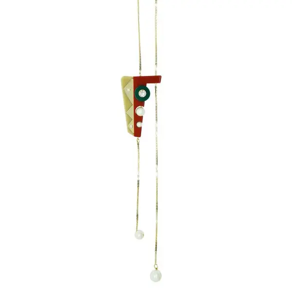 GISSA BICALHO Neutrals Handmade Acrylic Necklace Inti / Kahki - Yellow