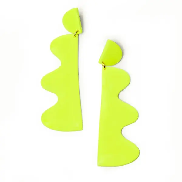 BY CHAVELLI Xtra-large Wiggle Earrings In Neon - Yellow