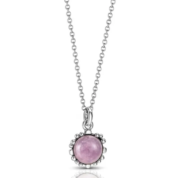 UNALOE Silver / Pink Ribes Sterling Silver Necklace With Natural Kunzite Pendant – Elegant Jewelry - Silver/pink