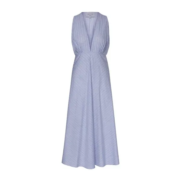 NAZLI CEREN Jain Tie Back Dress In Cotton - Blue