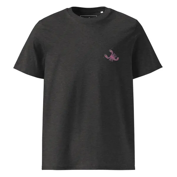 ANCHOR & CREW Heather Scorpion Knittin' Up In The Wild Organic Cotton Embroidered T-shirt - Black
