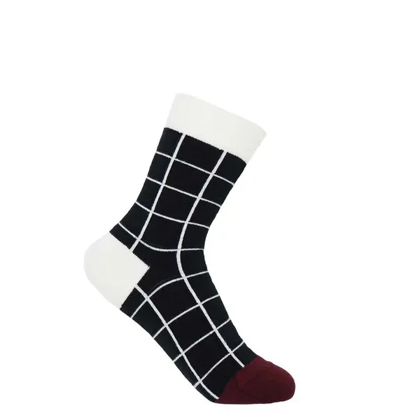 PEPER HAROW - MADE IN ENGLAND Grid ’s Socks - Black