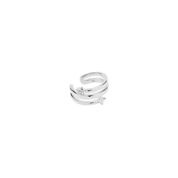 VANCHI Star Crystal Ear Cuff - Silver