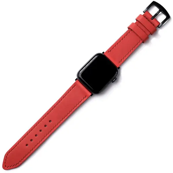 ROARCRAFT Neutrals Vegtan Leather Apple Watch Strap Carmine - Red