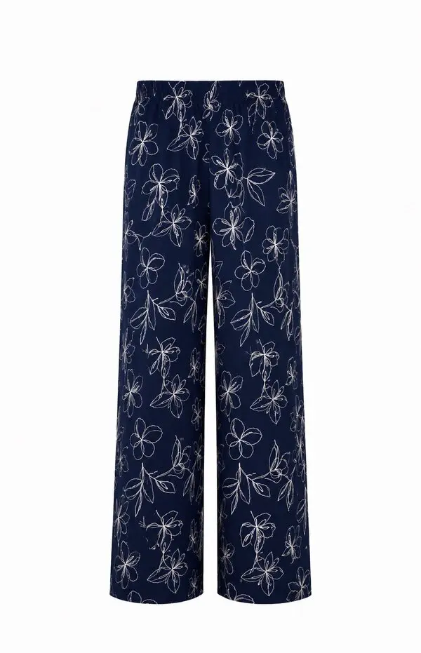 GUNDA HAFNER LTD Embroidered Cotton Viscose Blend Trousers