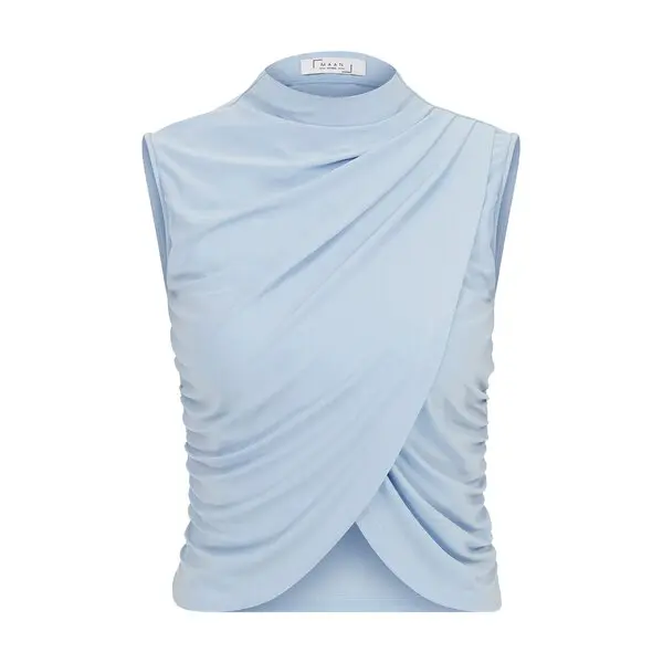 MAAN ISTANBUL Turtleneck Crop Top River To Sun - Blue