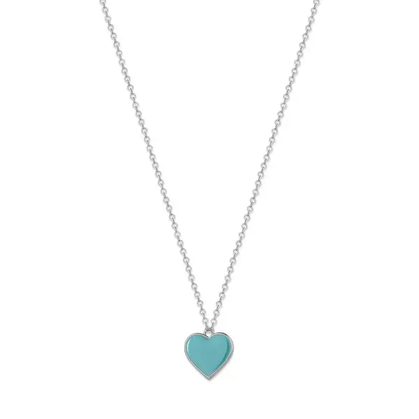 REJECTED HEARTS CLUB Sterling Silver Radiant Heart Turquoise Pendant Necklace - Green/blue