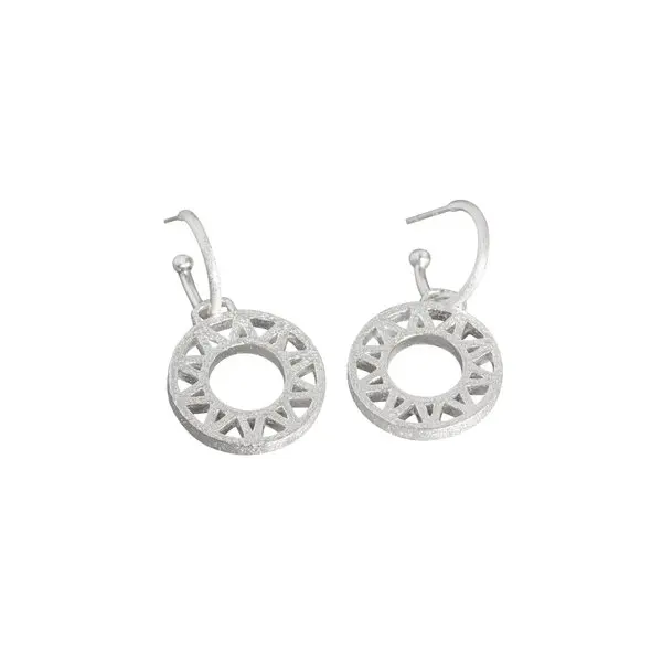 CLAIRE HILL DESIGNS Geometric Statet Hoop Earrings - Silver