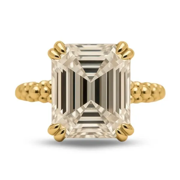 DAINTY LONDON Solid Luxury Moissanite Gemstone Ring Merrow - Gold