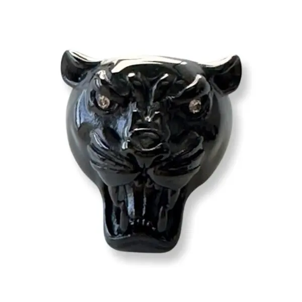 JAGGED HALO JEWELRY Maximus Panther Ring Rhodium - Black