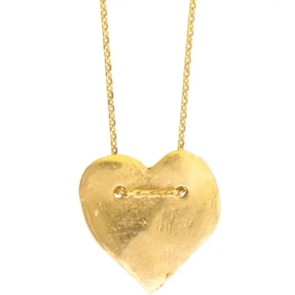 KAREN HALLAM Valentina Heart Charm Necklace Plated - Gold