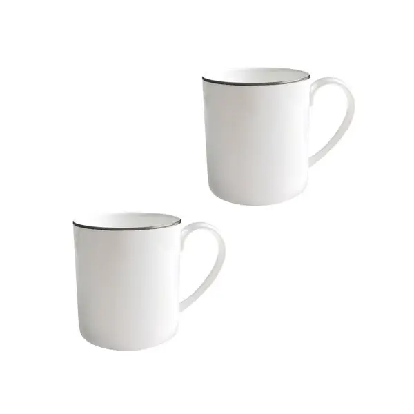 Twig New York Alex Platinum Set Of Two, Mug - White