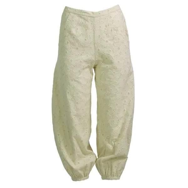 KRISTINIT Neutrals Cream Eyelet Le Bel Age Pants