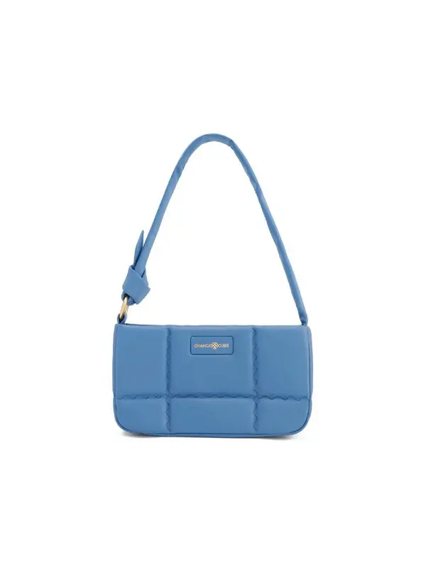 ORANGE CUBE Square Stitch Cushion Shoulder Bag Sky - Blue
