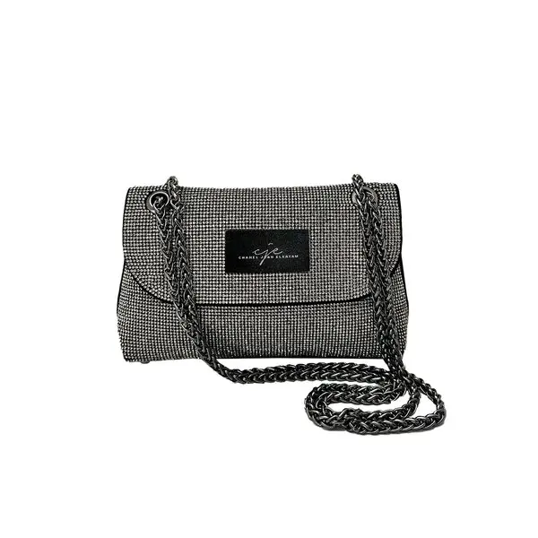 CHANEL JOAN ELKAYAM Black / Silver Crystal Embellished Bag - Black/silver