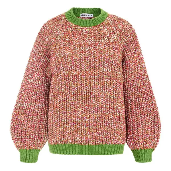 CARA & THE SKY Debbie Twist High Neck Jumper Olive - Green