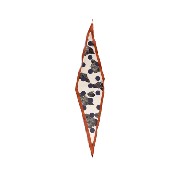 LOST PATTERN Noir Floral" Silk Diamond Scarf - Brown