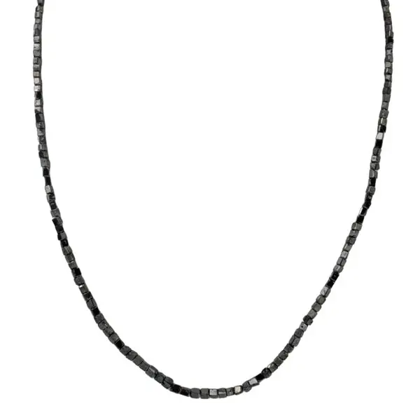 RAHUL'S JEWELS Black / Silver Genuine Black Diamond Cube Necklace - Black/silver