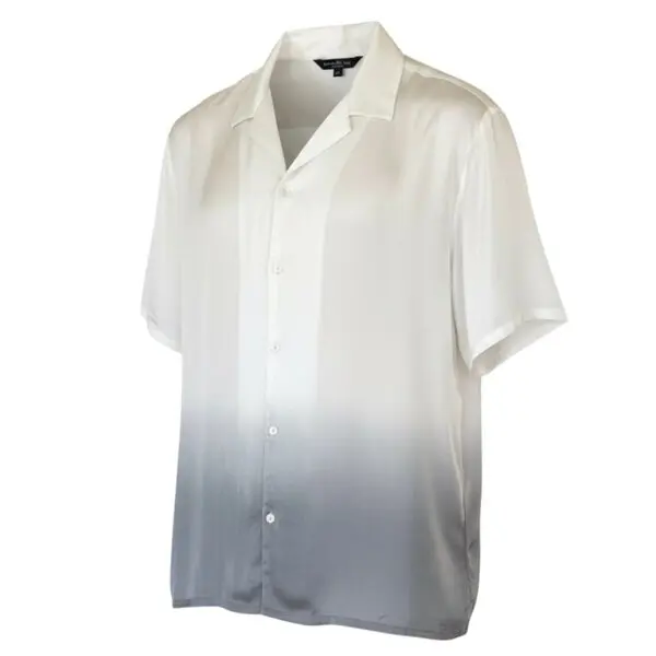 ORIGIN OF HEARTS Amari Hand-dyed Gradient Satin Shirt In Titanium - Grey