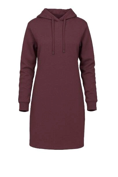 CONQUISTA Dark Burgundy Cotton-blend Hoodie Dress - Brown