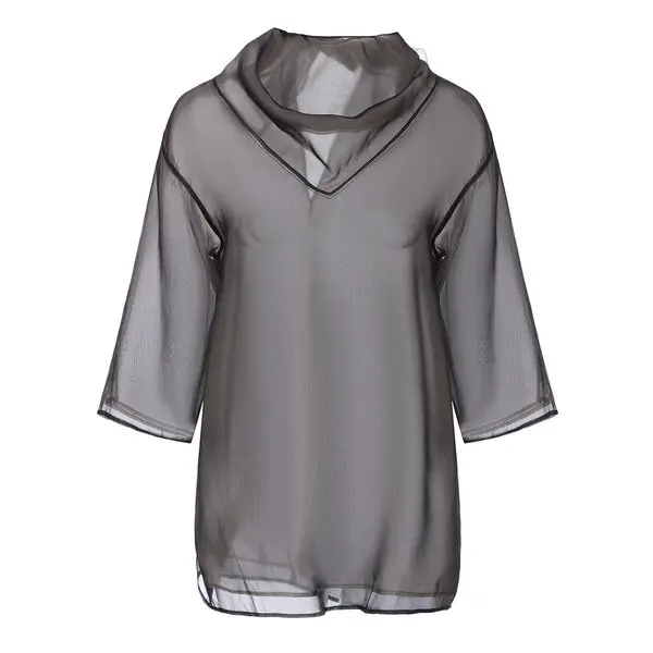 FRONT ROW SHOP Silk Two-tone Reversible Organza Blouse