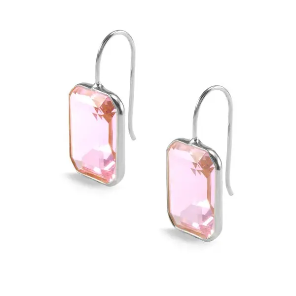 HYE JANE JEWELRY Pink / Silver Silver Medium Gemma Pink Quartz Earrings - Pink/silver