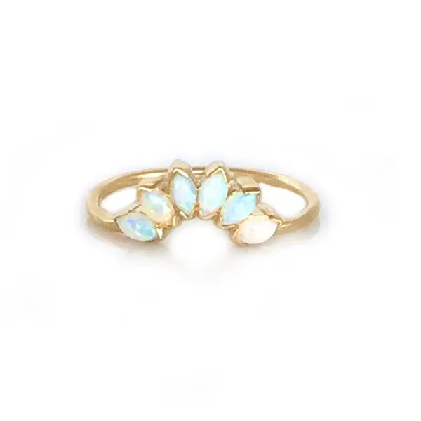 LA KAISER Solid Gold Opal Caribbean Sunrise Ring - Yellow