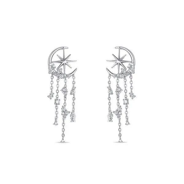 PTERA JEWELRY Starlit Veil Earrings - Silver