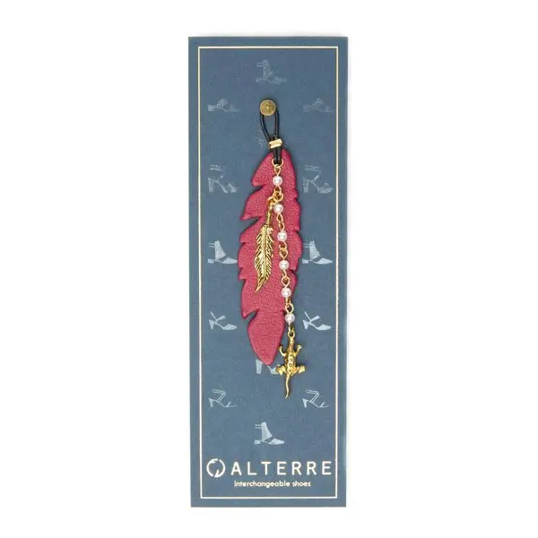 ALTERRE Malbec Feather Shoe Charm - Red