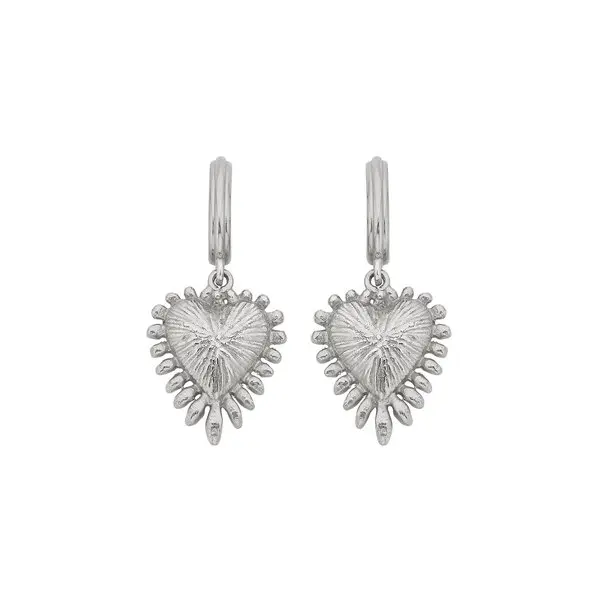 ZOË & MORGAN Mini Heart Rays Earrings - Silver