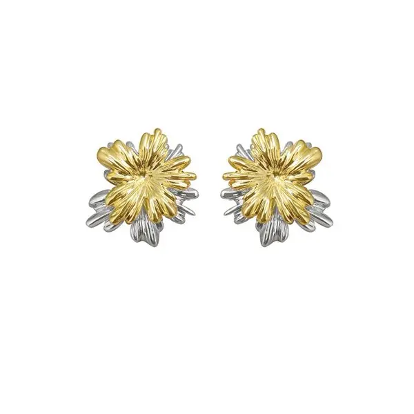 EYECONIC BY SAMAR AJRAM Silver / Gold Lydia Flower Silver & Gold Earrings - Silver/gold