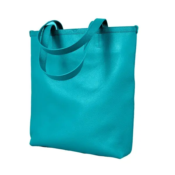 GODI. The Ivy Handmade Leather Tote Bag In Turquoise - Blue