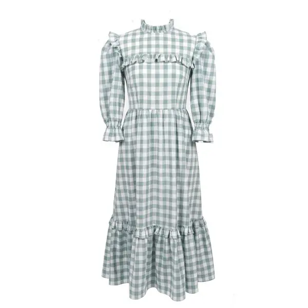 THE WELL WORN The Rosalie Dress Gingham - Green