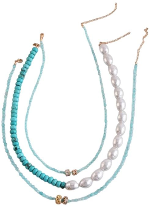 MACRAE & CO. Ann Trio Necklace - Blue