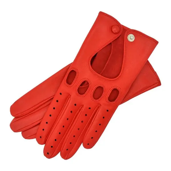 1861 GLOVE MANUFACTORY Aprilia Leather Driving Gloves - Red