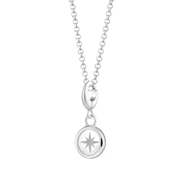 LILY CHARMED Silver / White Sterling Silver White Star Resin Capture Charm Necklace - Silver/white