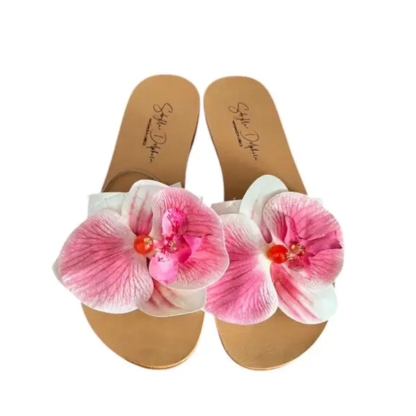 SIBYLLA DELPHICA Calanthe Flat Leather Sandals - White
