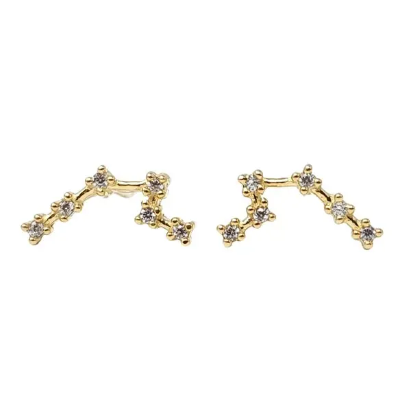 HARFI Gold / Silver Aquarius Star Sign Constellation Astrology Earrings - Gold/silver