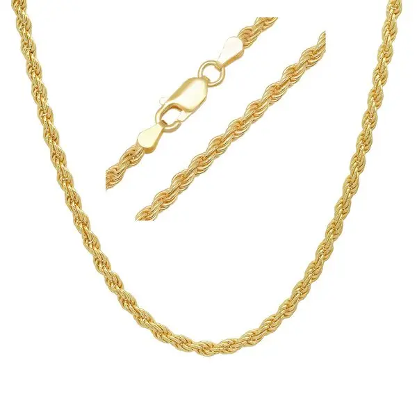 KYLIE HARPER 3mm Thick/heavy Italian Diamond-cut Rope Chain 22" 30 - Gold