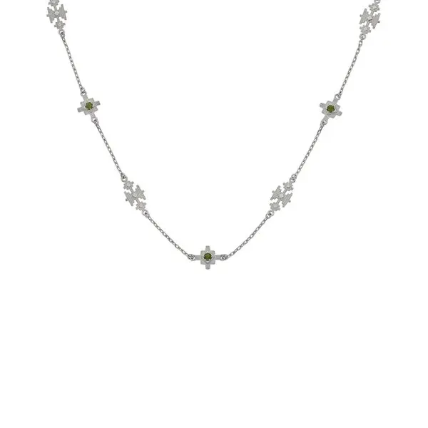 ZOË & MORGAN Silver / Green Ayllu Necklace Silver Chrome Diopside - Silver/green