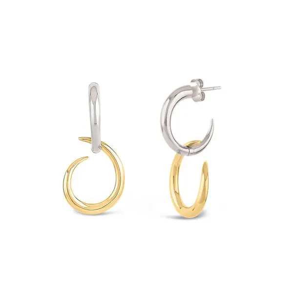 DINNY HALL Toro Mixed Metal Drop Hoops - Gray/yellow