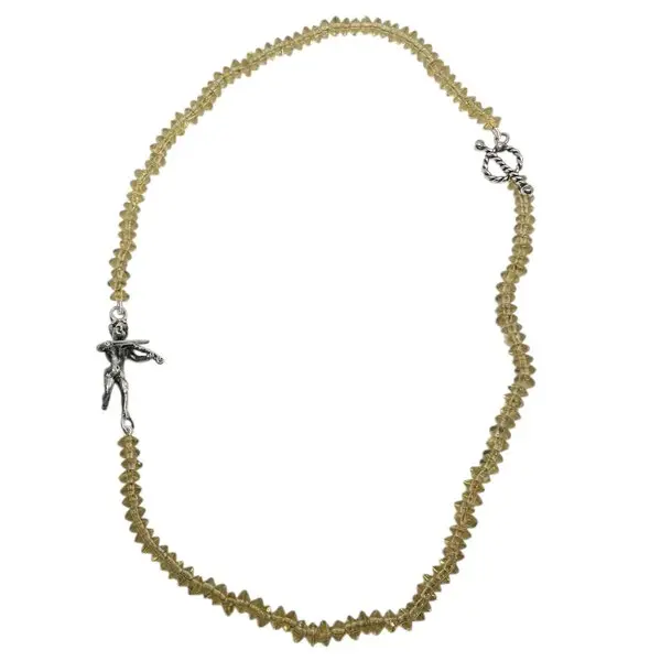 TG-JEWELLERY BY TAMARA GERVASIO Silver / Yellow Cherub Serenade Necklace – Handcrafted Sterling Silver & Glass Beads - Silver/yellow