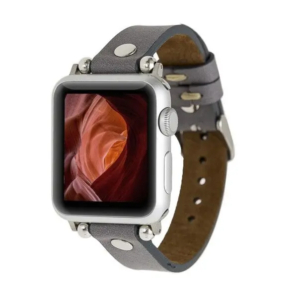 LEATHERE Apple Watch Dark Leather Strap Detroit - Grey