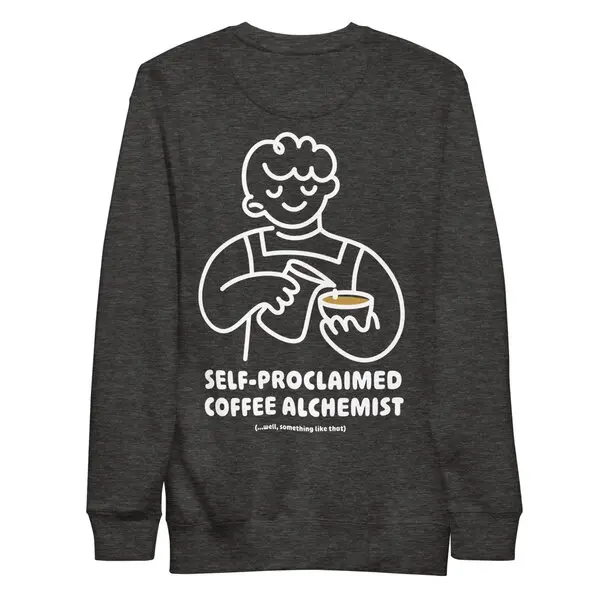 ANCHOR & CREW Heather Gustatory Coffee Alchemist Cotton Blend Embroidered Sweatshirt - Black