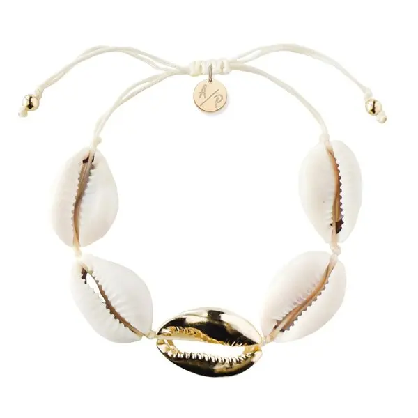 ADRIANA PAPPAS DESIGNS Metal Shell Accent Bracelet Gold Filled - White