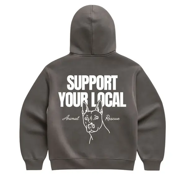 DONT EAT THE HOMIES Support Your Local Animal Rescue Hoodie - Grey