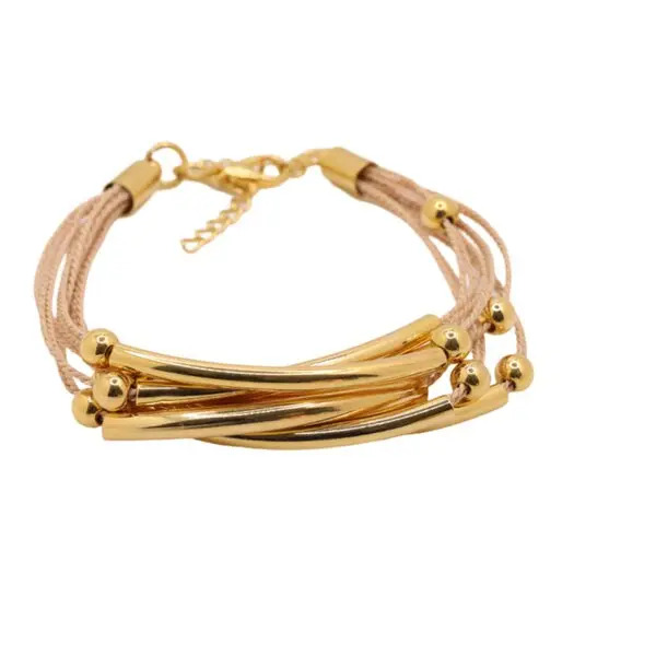 NART NATURE MAKING ART Neutrals / The Layers Buriti Natural Fiber Bracelet - Gold
