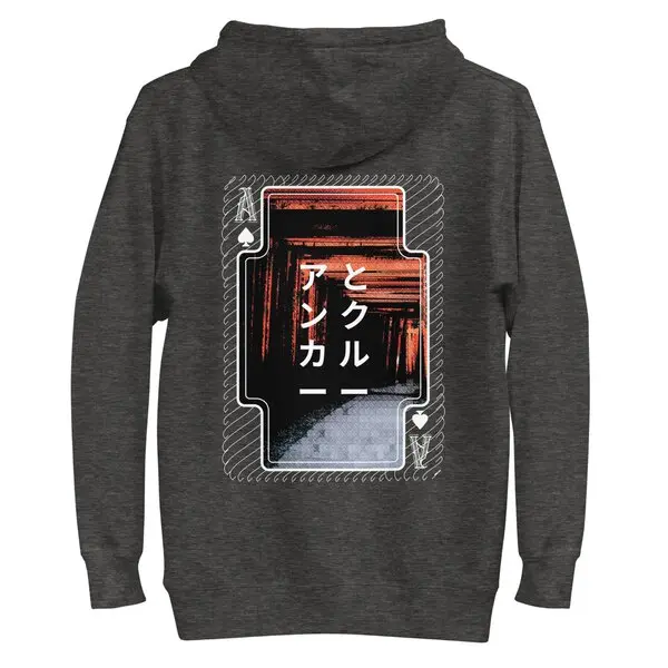 ANCHOR & CREW Heather Four Japan Gurafiku Cotton Blend Hoodie - Black