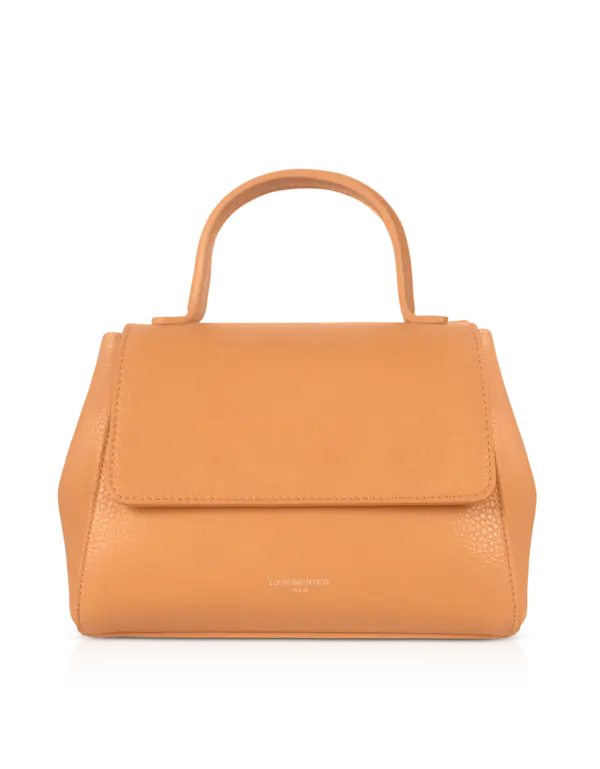 LE PARMENTIER Ladyfinger Top Handle Ladybag W/strap Apricot - Orange