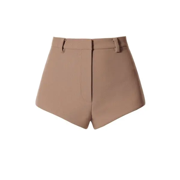 AGGI BY HALEWSKI Neutrals Cori Classic Micro Shorts - Beige